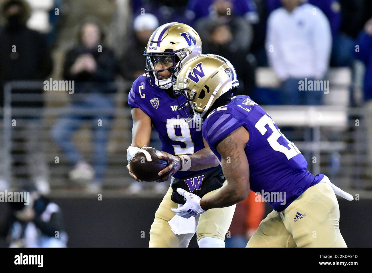 04 novembre 2022 : Michael Penix Jr. (9), le quarterback des Huskies de ...