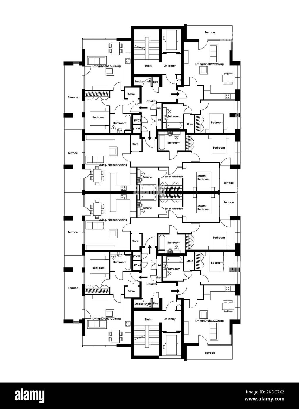 plan de 2d étages. Plan d'étage noir blanc. Plan d'étage. Espace ...