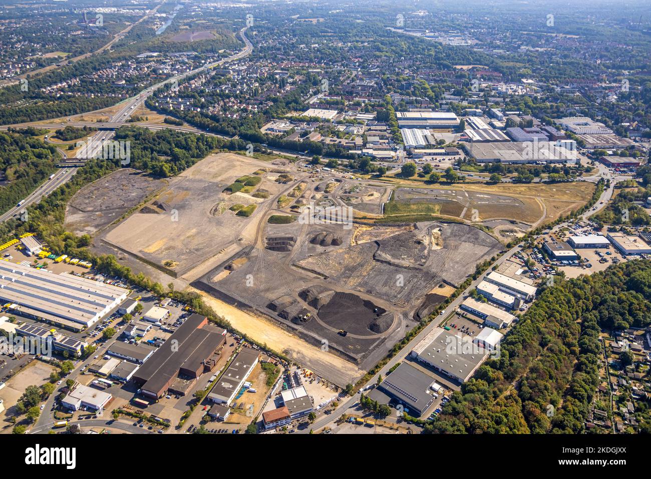 Vue aérienne, Nouvelle zone industrielle Freiheit Emscher, Gladbecker ...