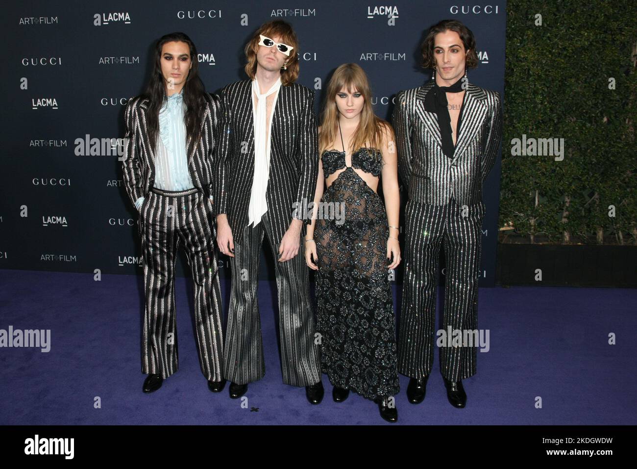Ethan Torchio, Thomas Raggi, Victoria de Angelis et Damiano David de Maneskin assistent au GALA ...