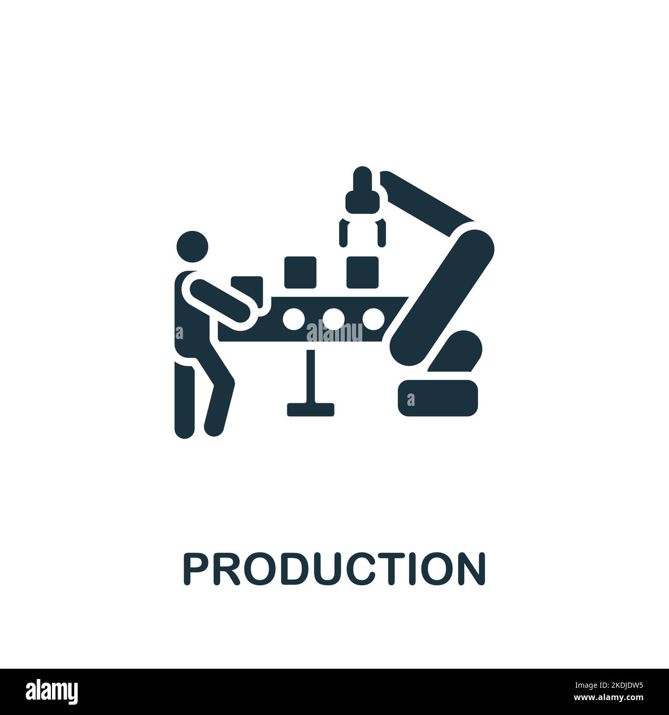 Icône production. Symbole de structure de société par élément de ligne ...