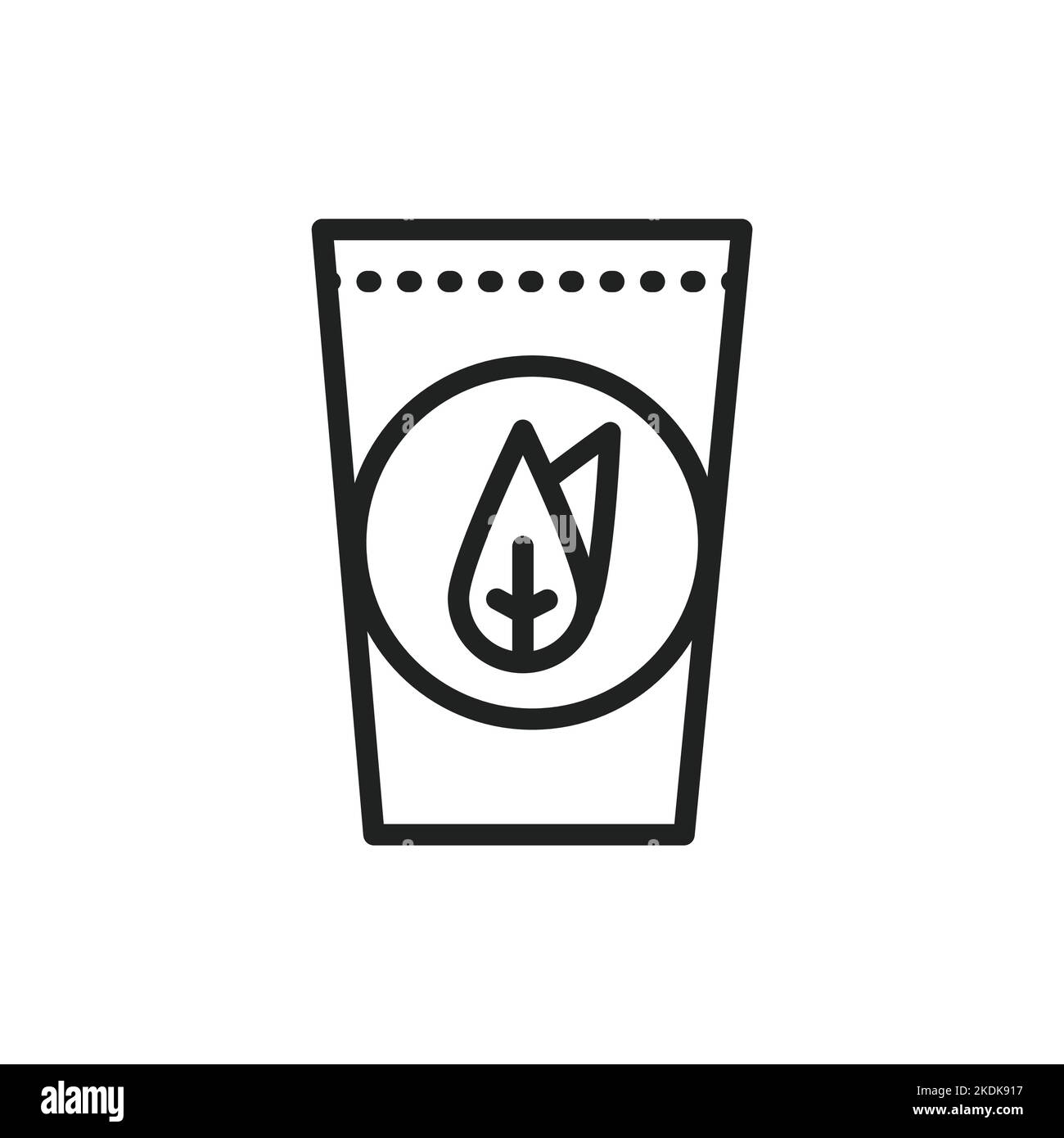 Icône de la ligne de couleur verte en poudre japonaise biologique ...