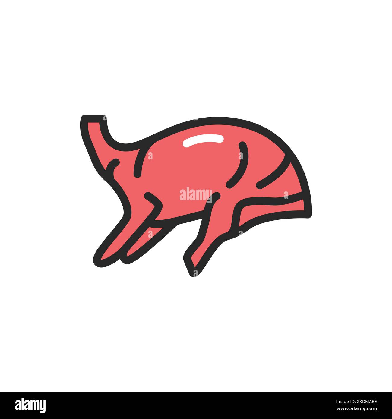 Icône de la ligne de couleur de la carcasse d'agneau. Pictogramme pour ...