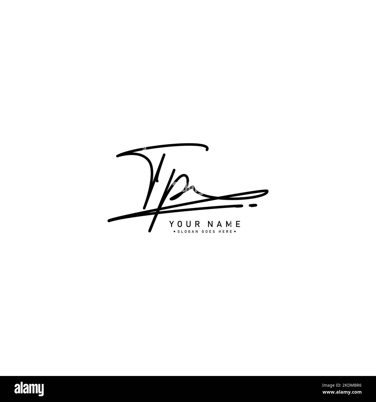 Logo de signature manuscrite pour lettre initiale TP - modèle de logo ...