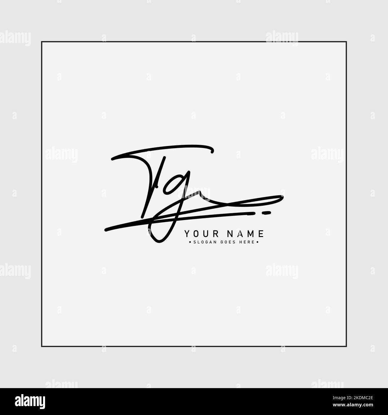 Logo de signature initial pour lettre TG - modèle de logo vectoriel en ...