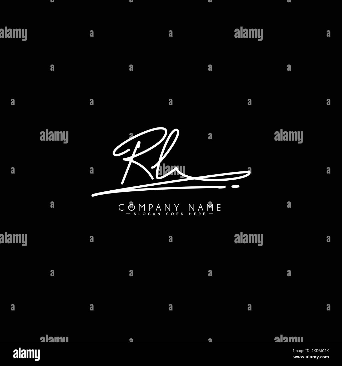 Lettre rl calligraphie signature Banque d'images vectorielles - Alamy