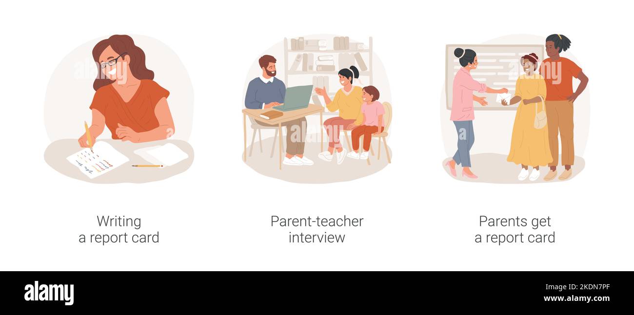 Évaluation de l'élève dans l'école élémentaire isolé dessin animé ...