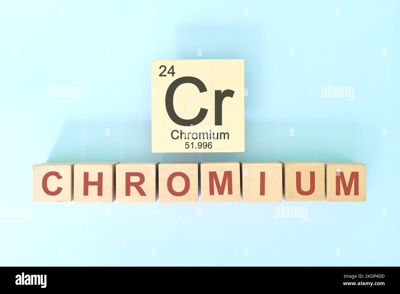 Symbole d'élément chimique de chrome avec masse atomique et nombre ...