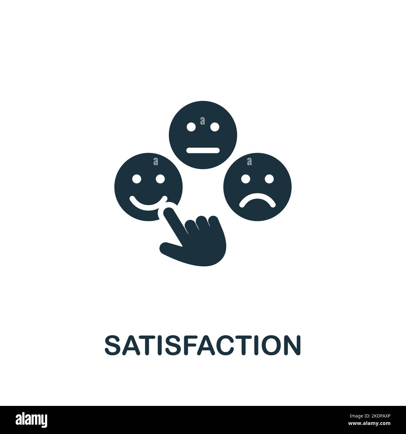 Icône satisfaction. Icône monochrome simple de relation client pour les ...