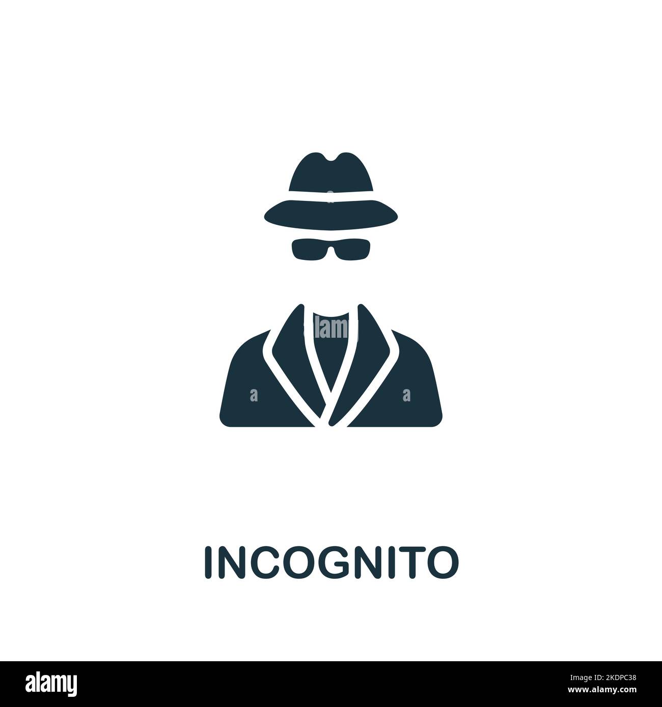Icône Incognito. Icône Cyber Security monochrome simple pour les ...