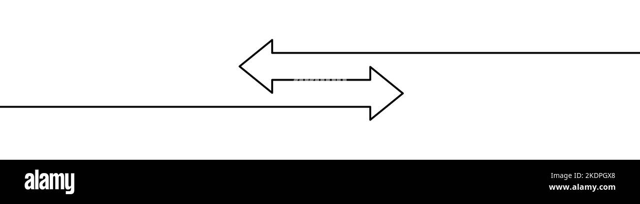 Dessin de lignes continues de flèches. Flèches linéaires gauche et ...
