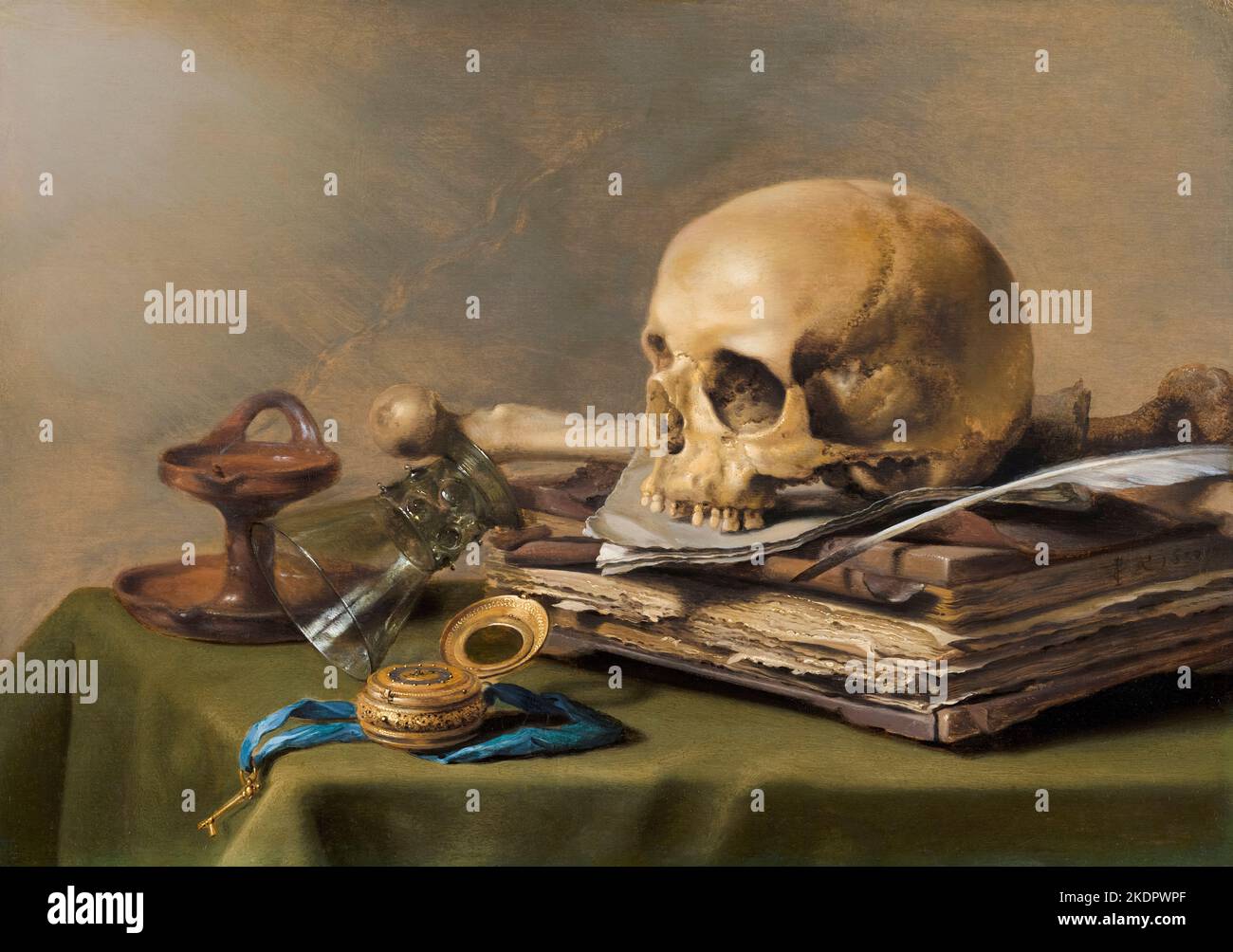 Peinture Pieter Claesz, Vanitas Still Life, huile sur panneau, 1630 ...