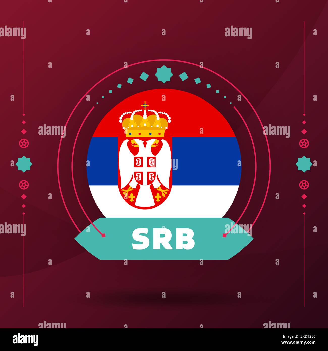 Drapeau de la serbie pour la coupe de football 2022. Drapeau de l ...