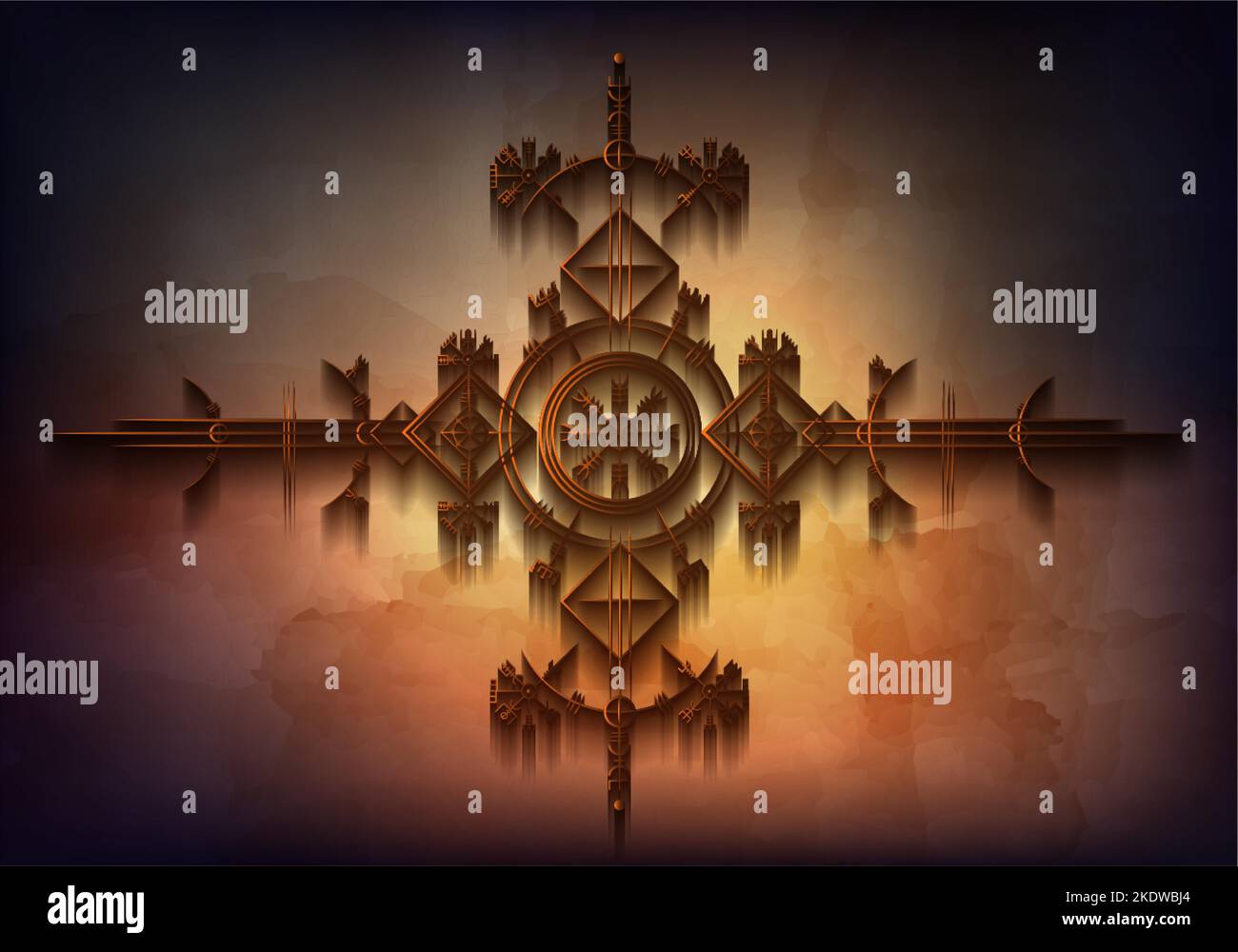 Magic Ancient viking art déco, Old Vegvisir navigation boussole antique ...