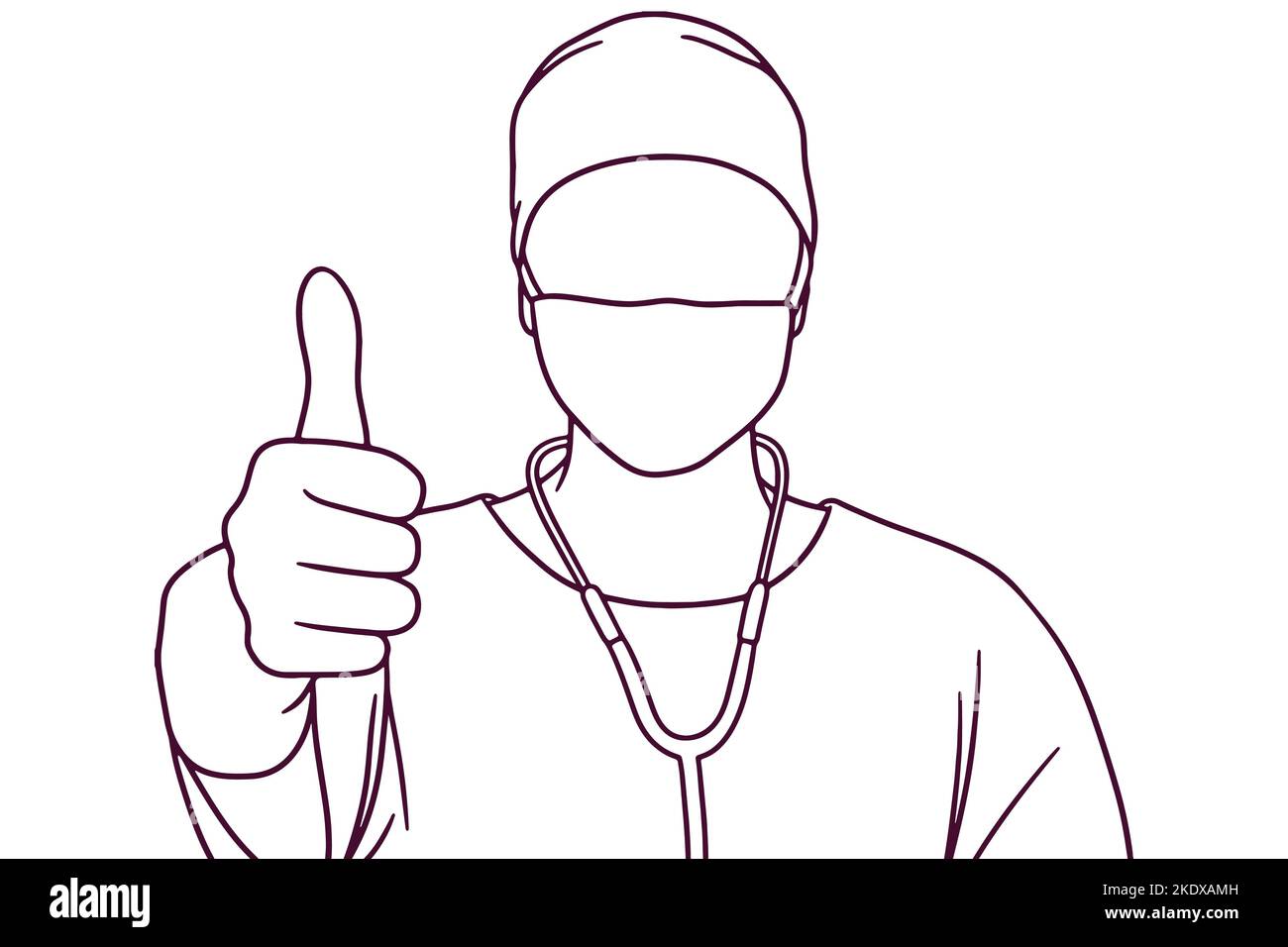 Médecin qui fait un pouce Banque d'images vectorielles - Alamy