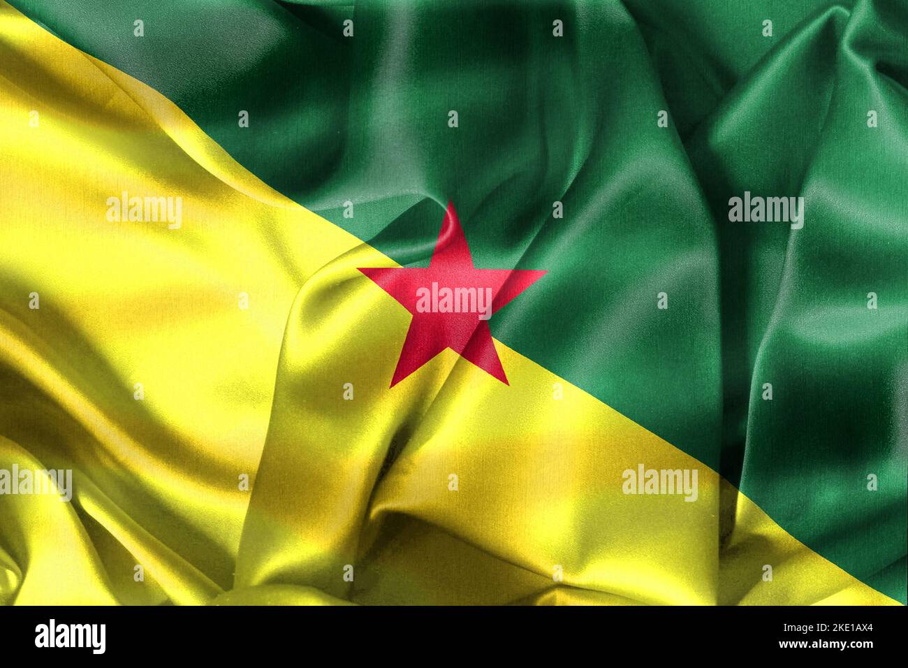 Drapeau de la Guyane française - drapeau réaliste dans le vent Photo ...