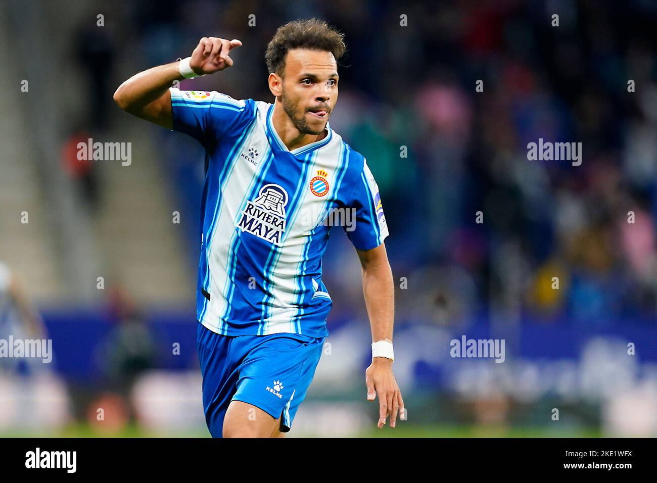 Martin Braithwaite du RCD Espanyol pendant le match de la Liga entre le ...
