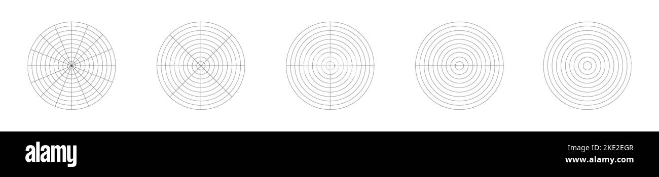 Diagrammes circulaires divisés en segments. Graphique avec cercles ...