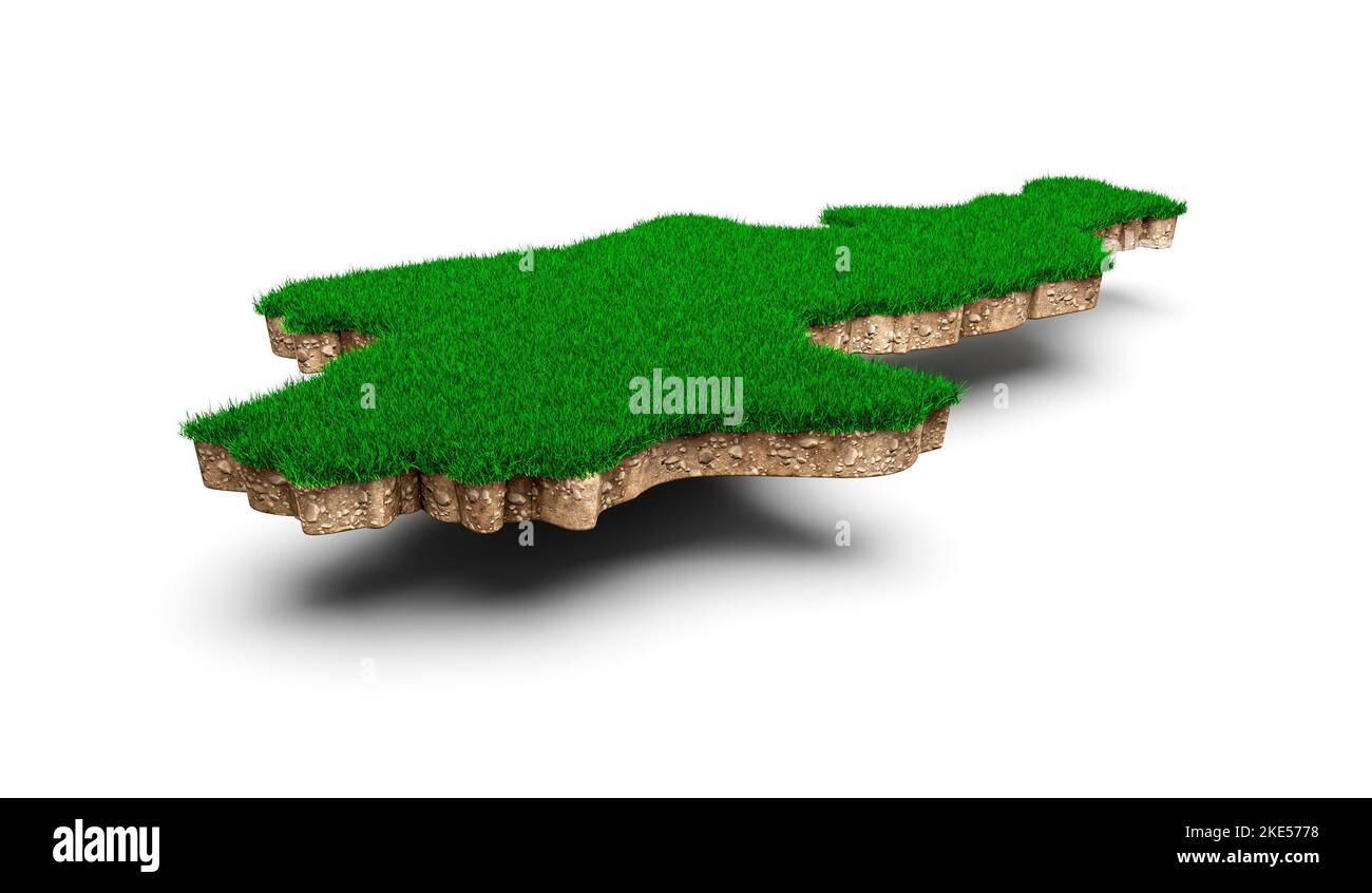 Une illustration de la carte de la Corée du Nord en 3D avec une coupe ... Une illustration de la carte de la Corée du Nord en 3D avec une coupe ...