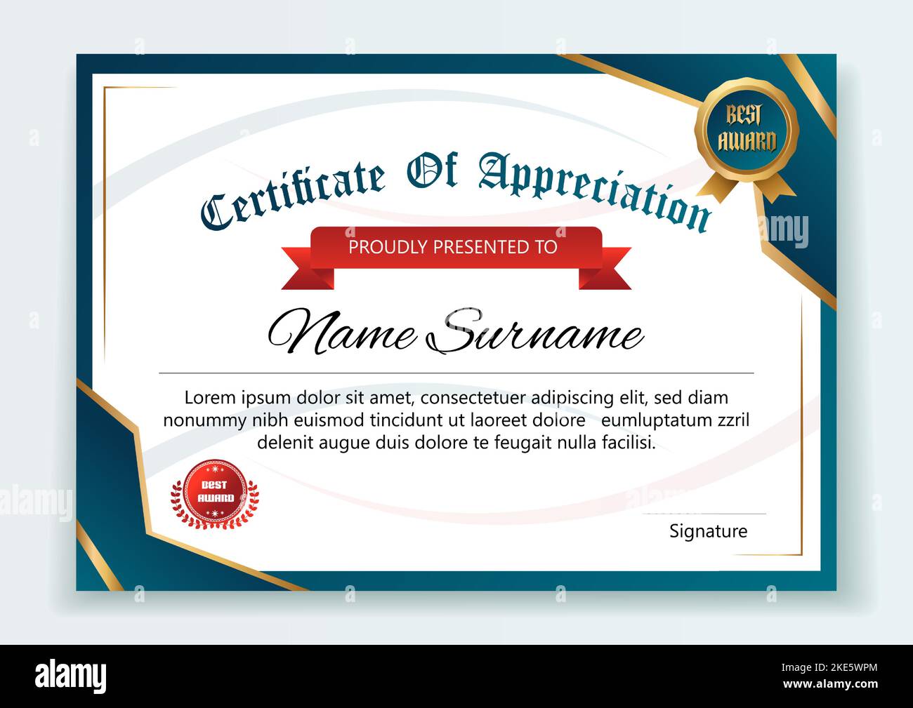 Certificat de mérite illustration Banque d'images vectorielles - Alamy