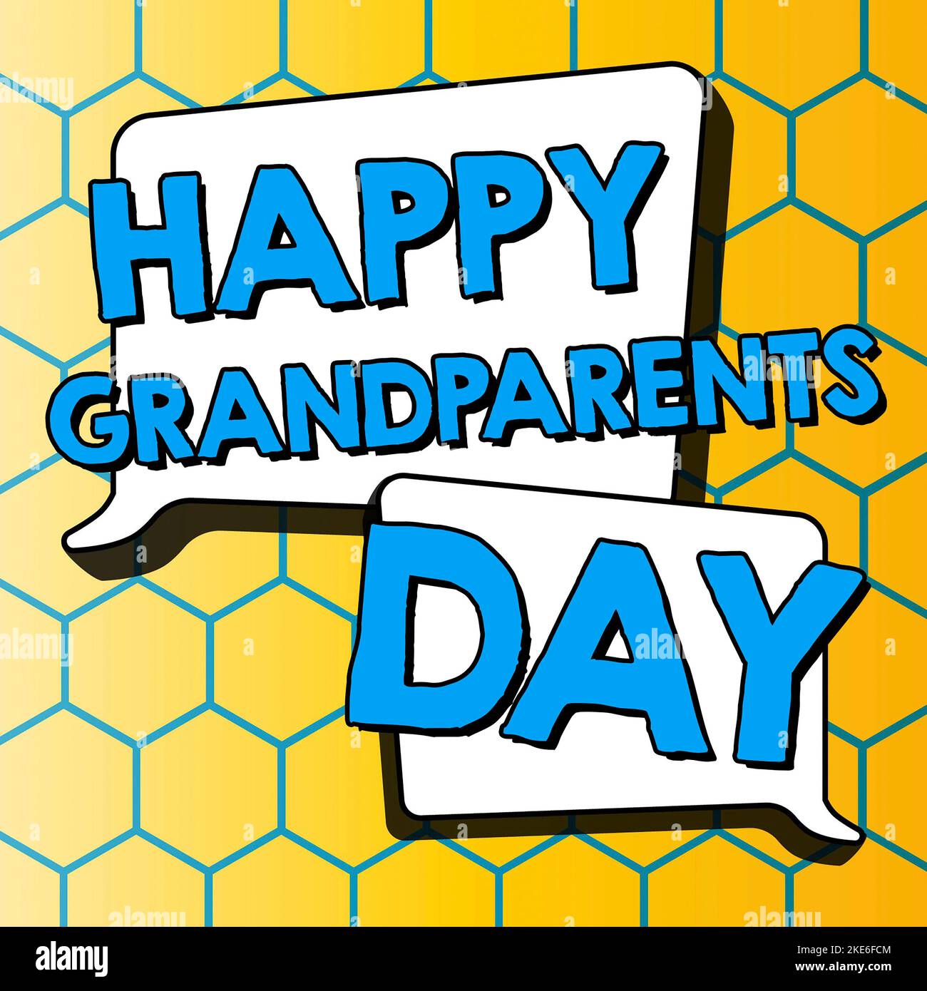 Affiche manuscrite Happy Grandparents Day. Présentation d'affaires pour ...
