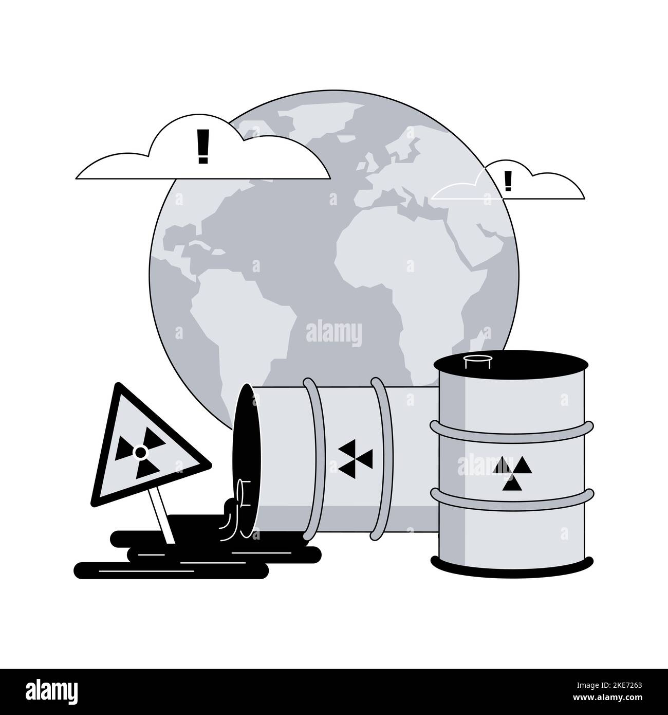 Pollution radioactive concept abstrait illustration du vecteur. Déchets ...