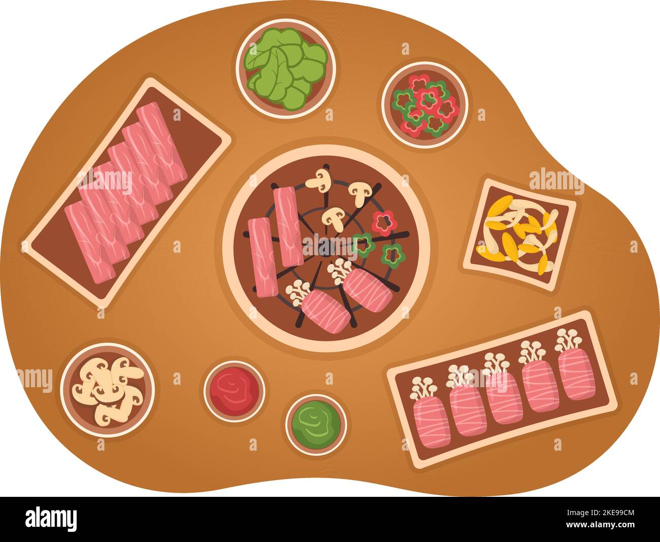 Set de cuisine coréen Menu de divers plats traditionnels ou nationaux ...