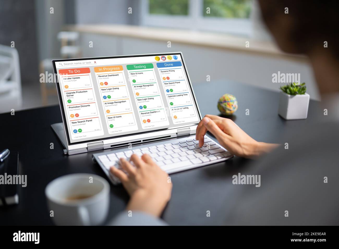Application du logiciel de gestion des plannings de projet Kanban sur ...
