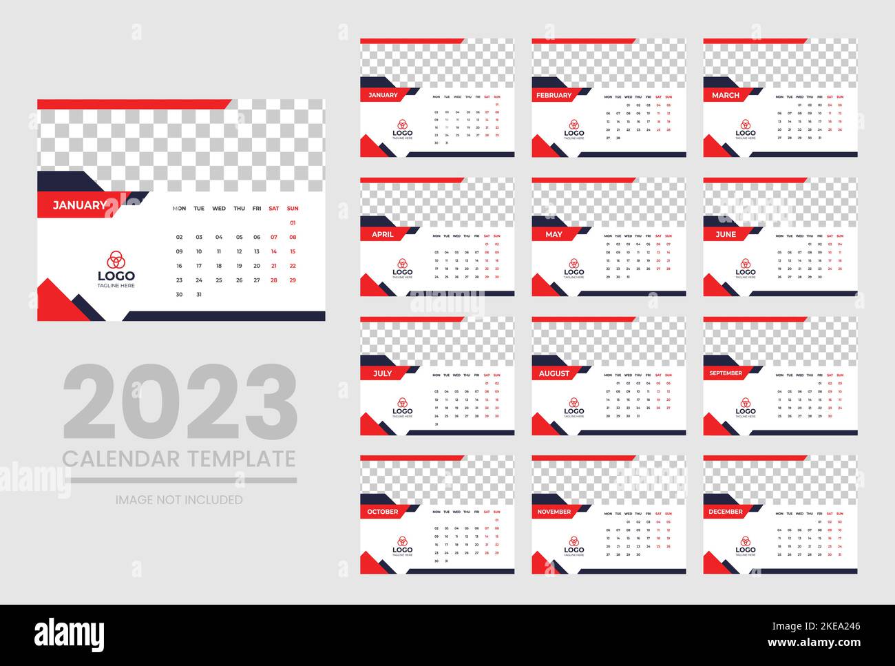 Modèles de calendrier d'entreprise numériques modifiables de la ...