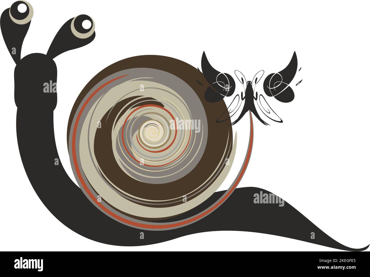Symbole d'escargot isolé sur blanc. Escargot mignon coloré avec un ...
