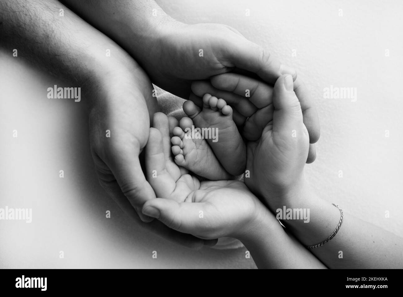 Palmiers des parents. Le père et la mère tiennent les jambes d'un ... Palmiers des parents. Le père et la mère tiennent les jambes d'un ...