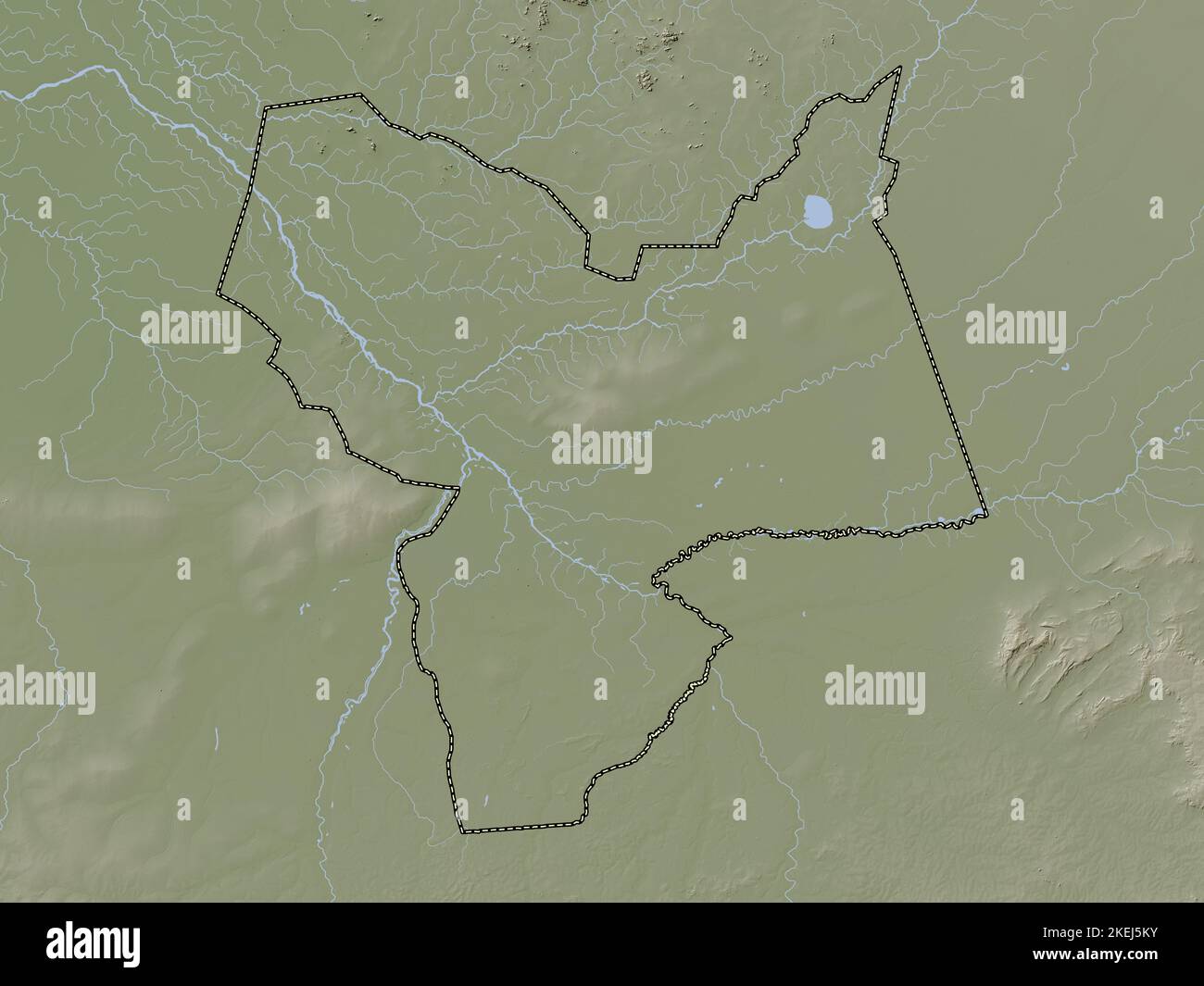 Moyen-Chari, région du Tchad. Carte d'altitude colorée en style wiki ...
