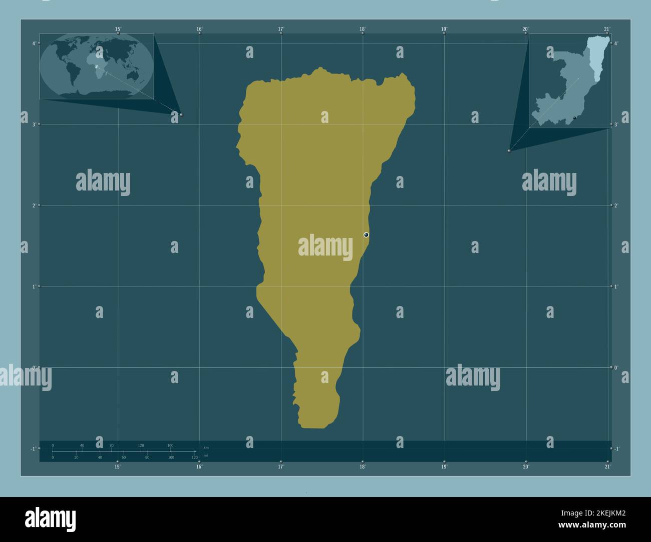 Likouala, région de la République du Congo. Forme de couleur unie ...