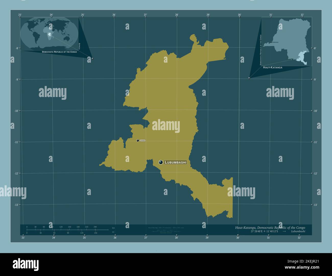 Haut-Katanga, province de la République démocratique du Congo. Forme de ...