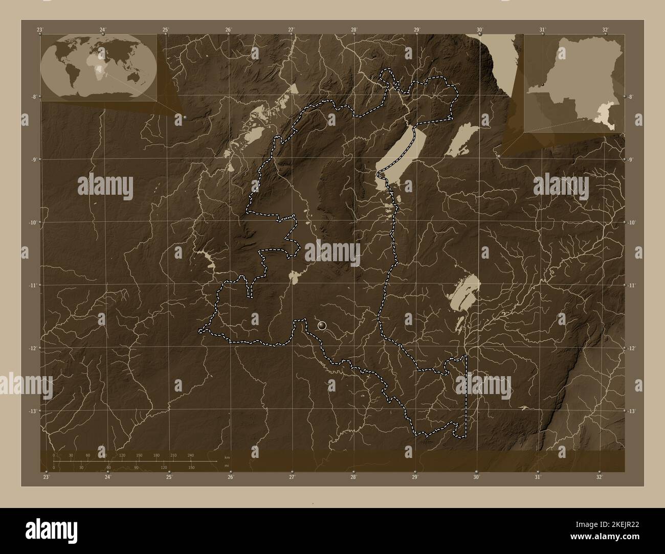 Haut-Katanga, province de la République démocratique du Congo. Carte d ...