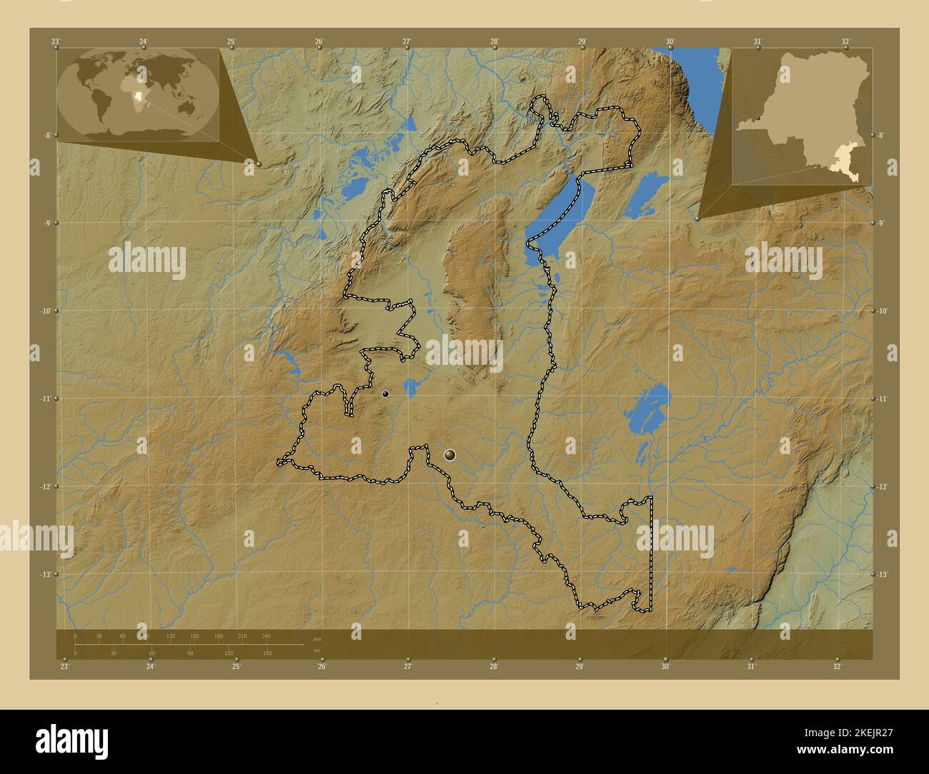 Haut-Katanga, province de la République démocratique du Congo. Carte d ...
