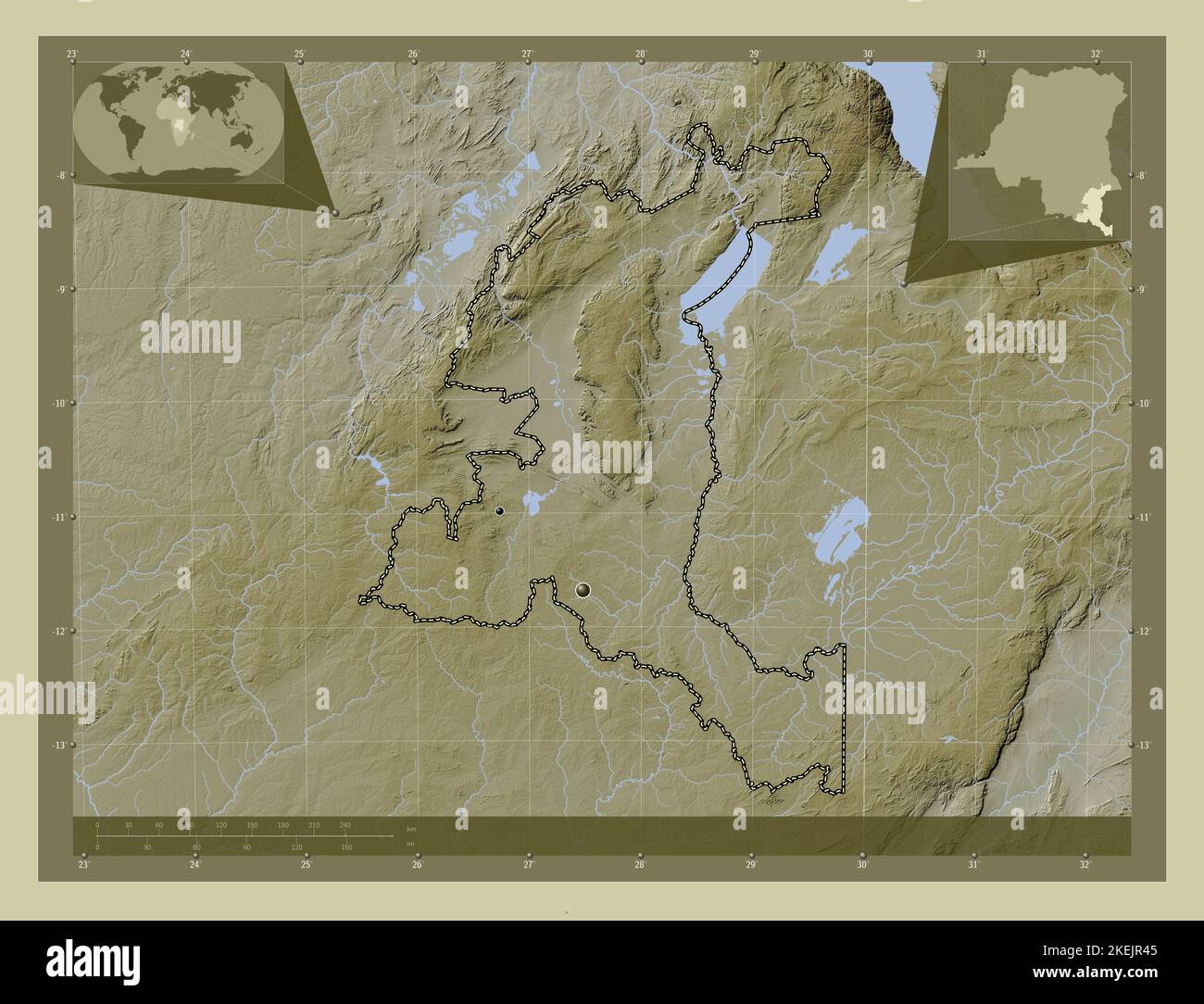 Haut-Katanga, province de la République démocratique du Congo. Carte d ...