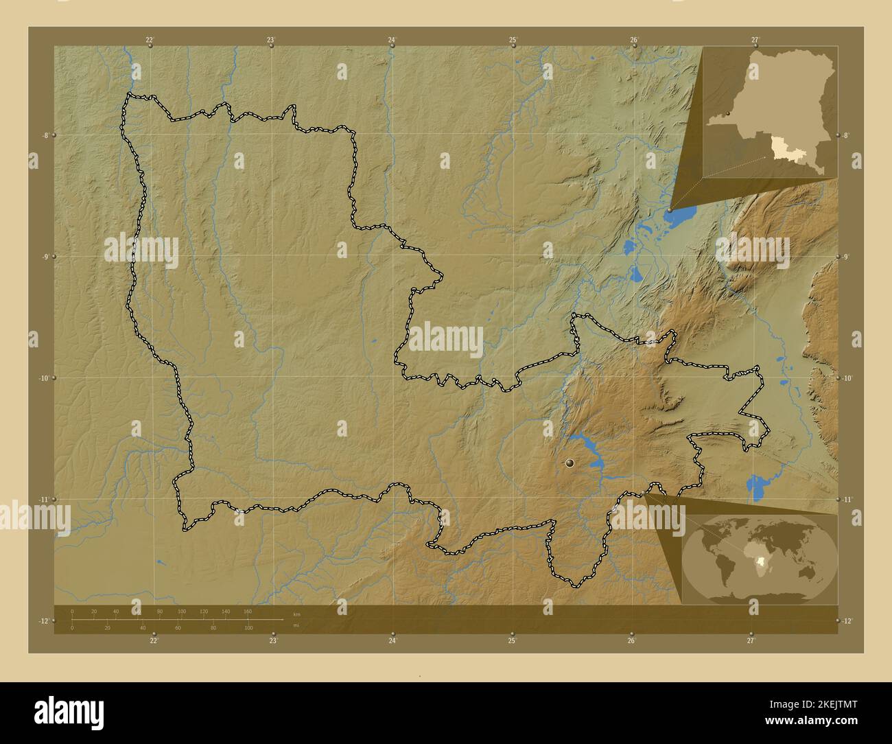 Lualaba, province de la République démocratique du Congo. Carte d ...