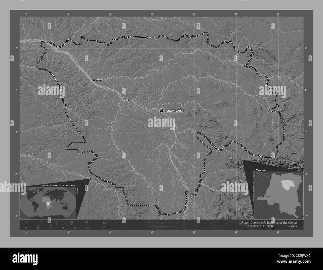 Tshopo, province de la République démocratique du Congo. Carte d ...