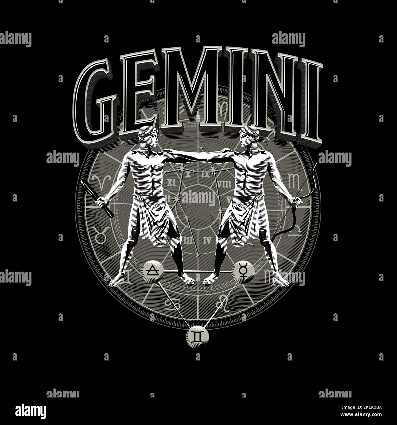Symbol gemini zodiac sign vector Banque de photographies et d’images à ...
