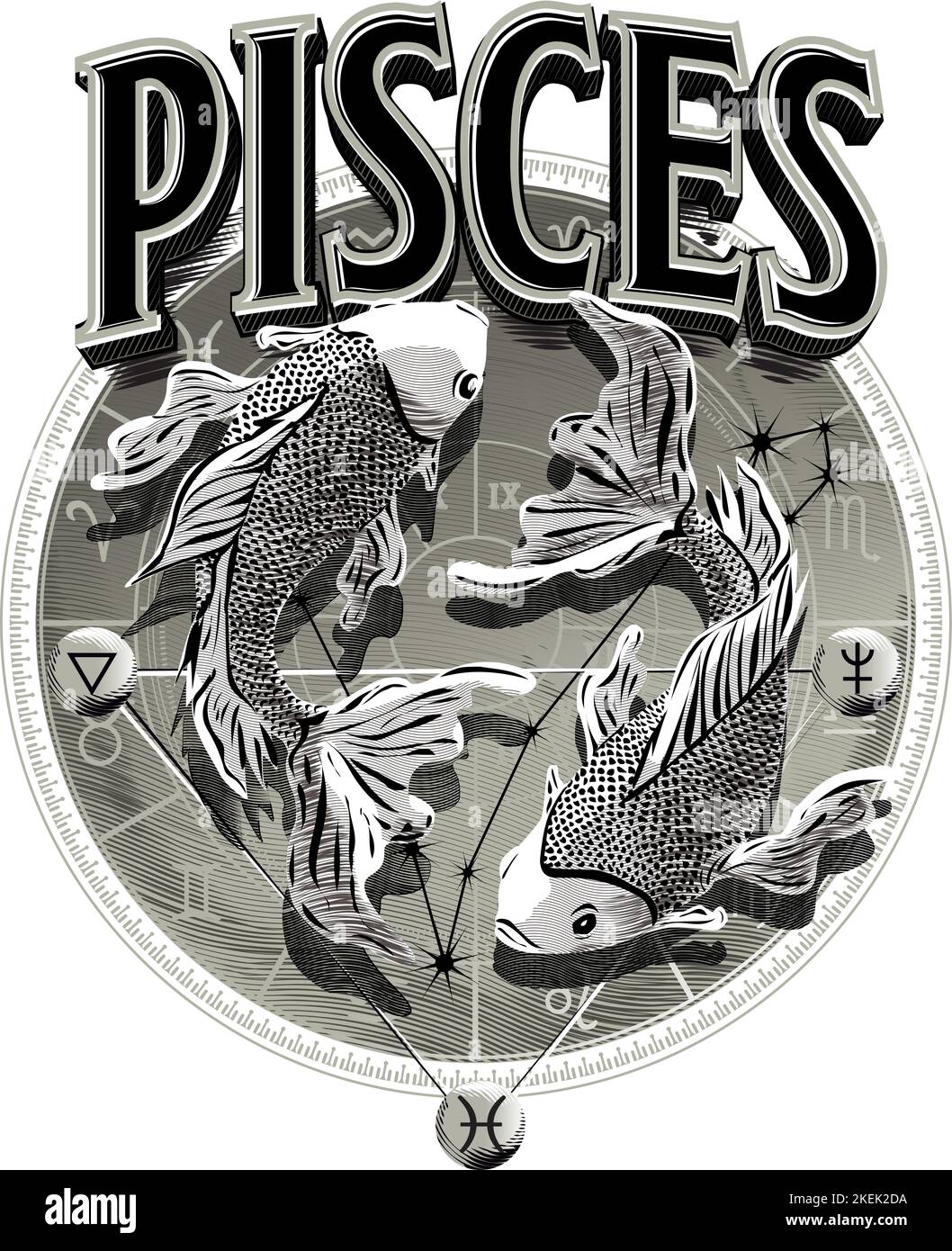 Symbole poissons signe astro Banque d'images vectorielles - Alamy
