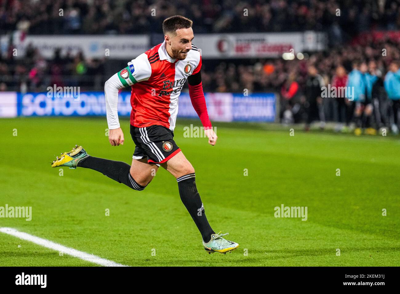 Rotterdam - Orkun Kokcu de Feyenoord célèbre le 2-1 lors du match entre ...