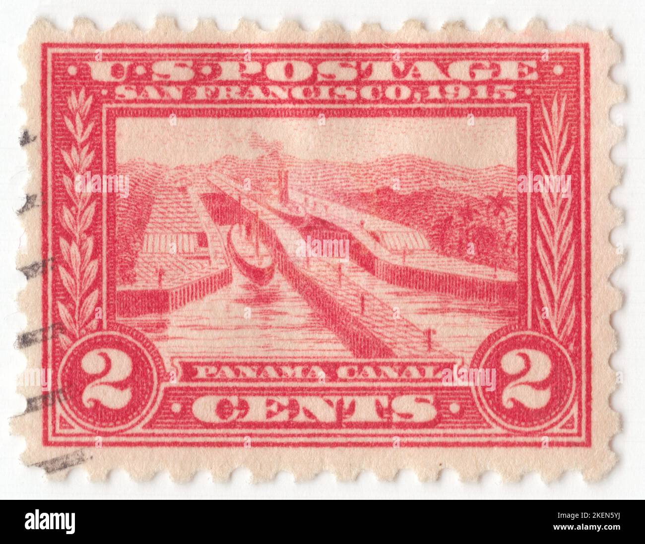 États-Unis - 1915 : timbre-poste de carmin de 2 cent représentant les ...