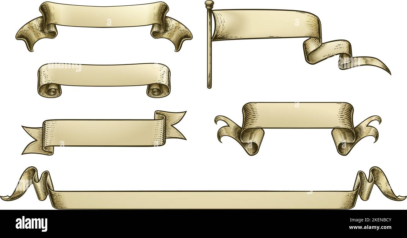 Rouleau parchemin gravure Banque d'images vectorielles - Alamy