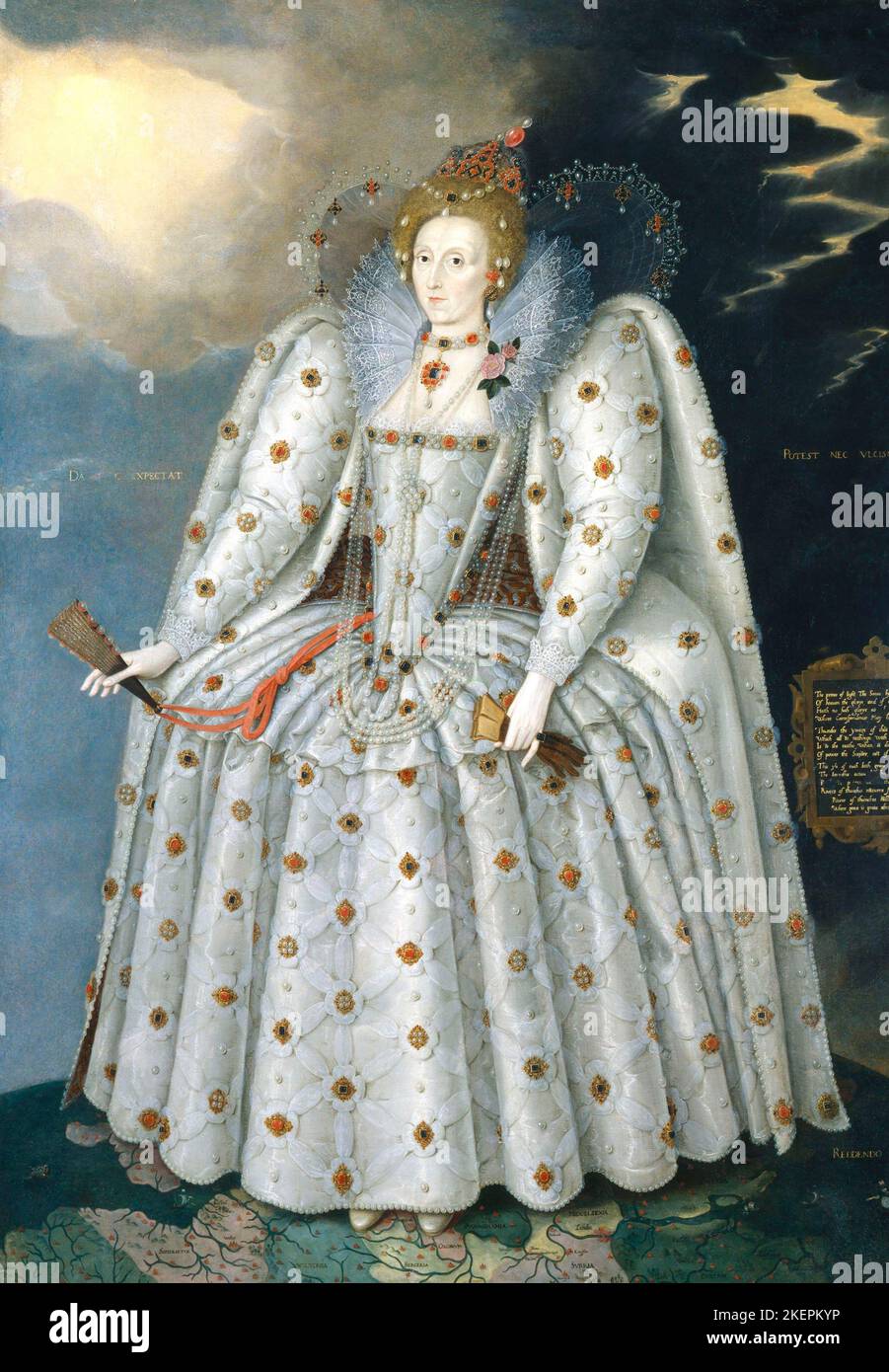 La reine Elizabeth I ('le portrait de Ditchley') par Marcus Gheeraerts ...