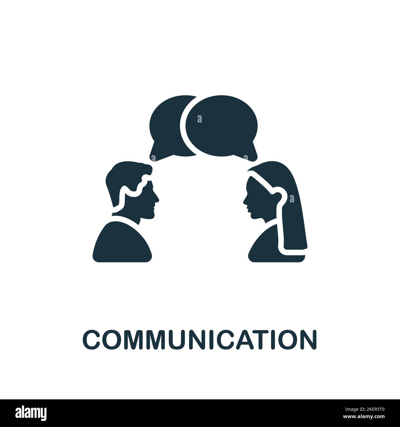 Icône de communication. Symbole de compétences de vie d'élément de ...