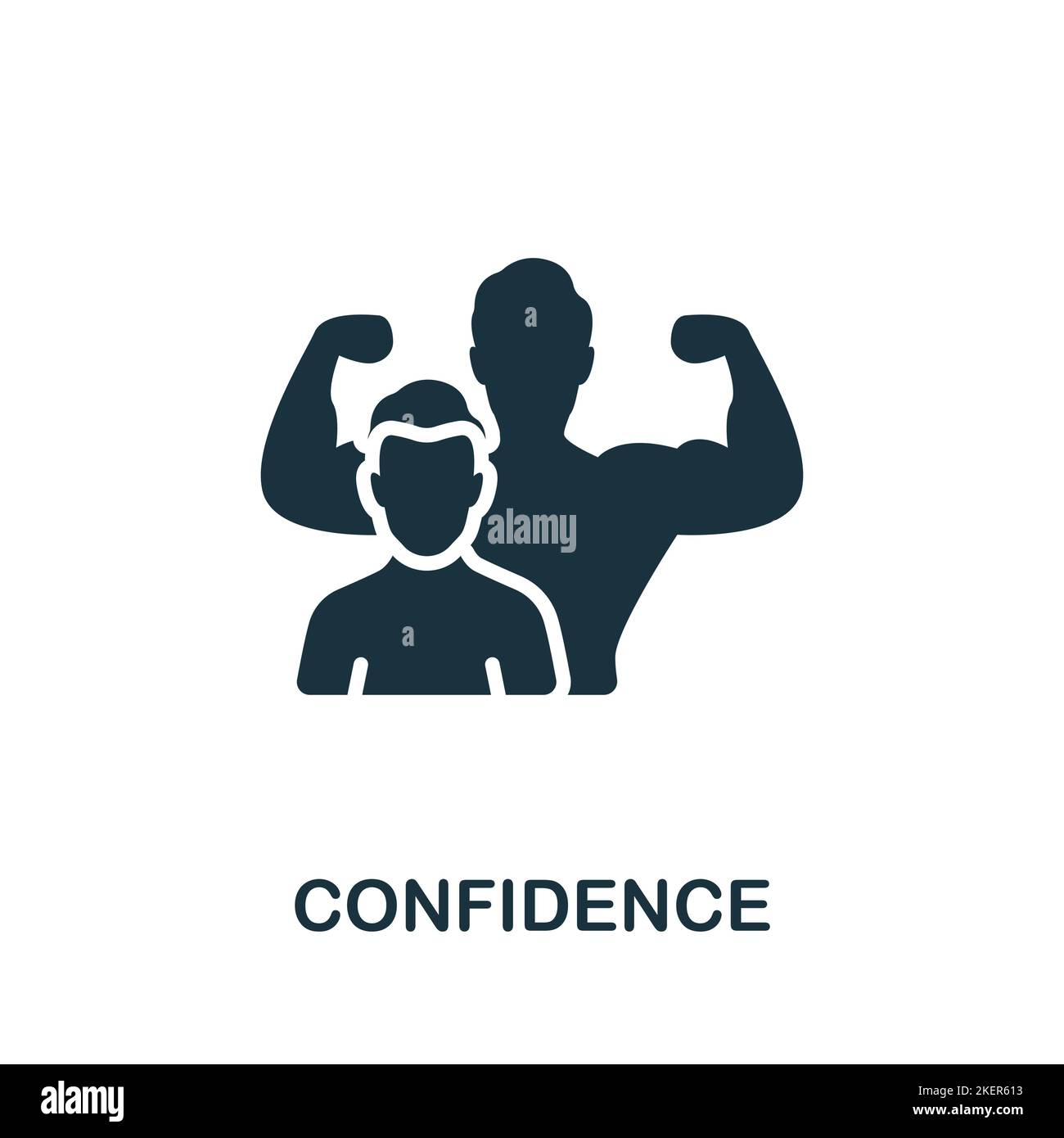 Icône confiance. Symbole de compétences de vie d'élément de ligne ...