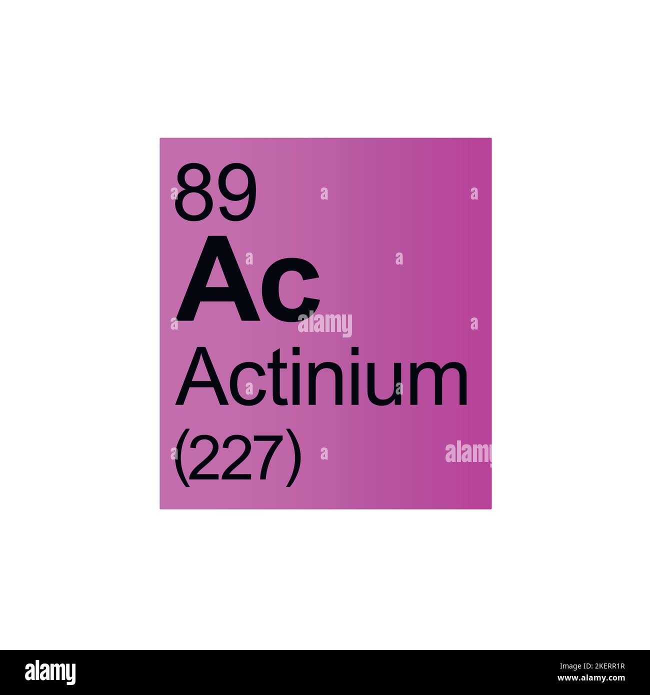 Élément chimique actinium de Mendeleev Tableau périodique sur fond rose ...