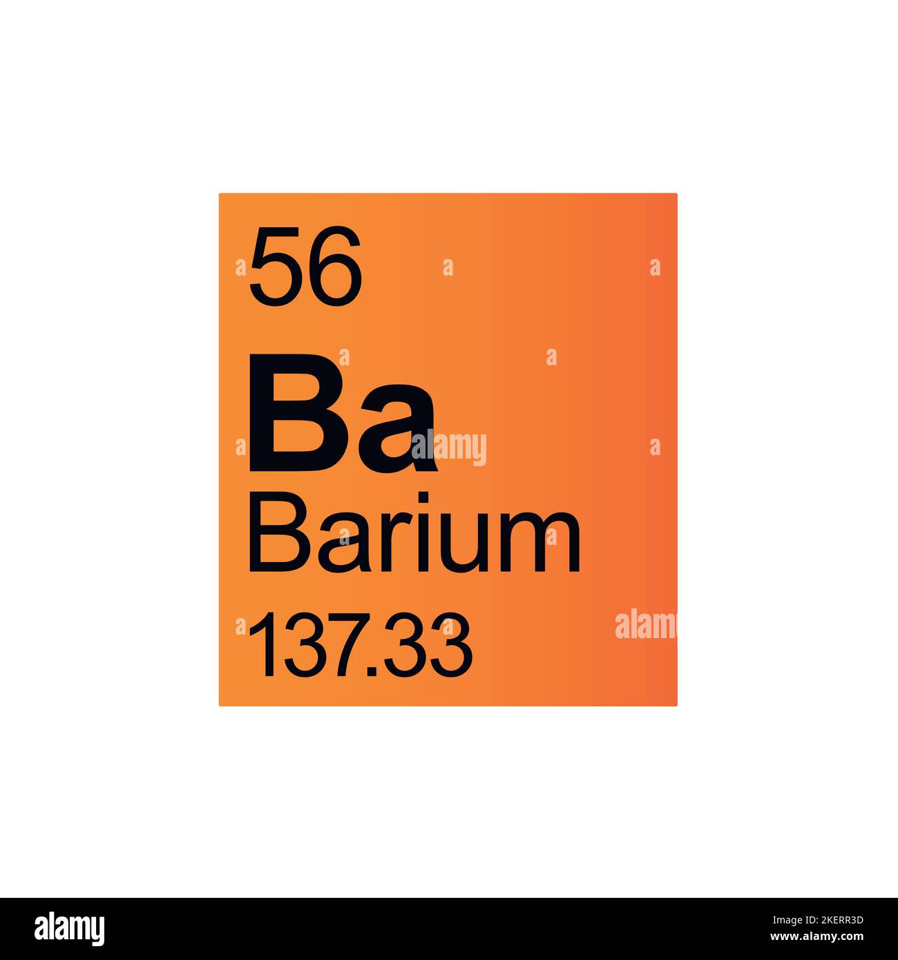 Élément chimique du baryum de Mendeleev Tableau périodique sur fond ...