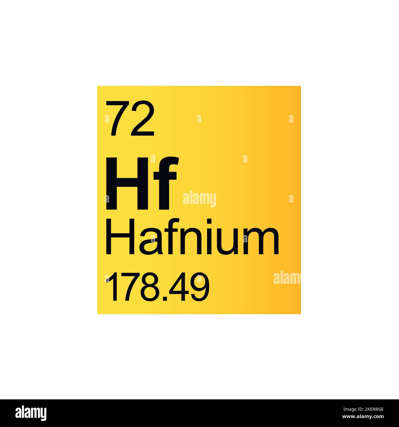 Élément chimique de hafnium de Mendeleev Tableau périodique sur fond ...